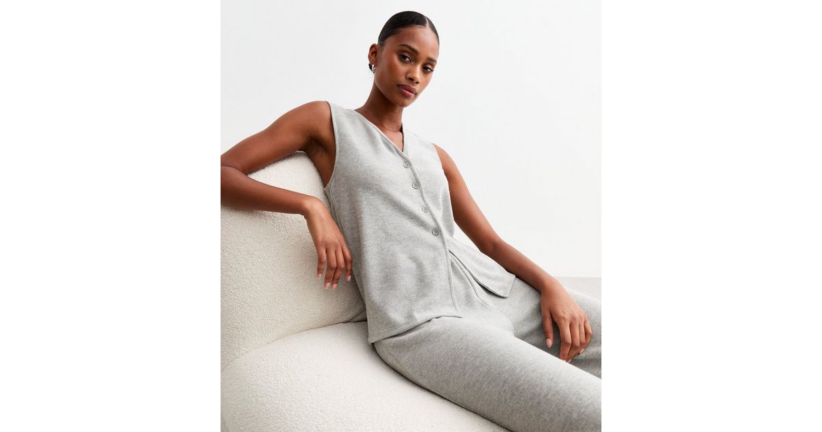 Grey Soft Touch Button Through Waistcoat | New Look