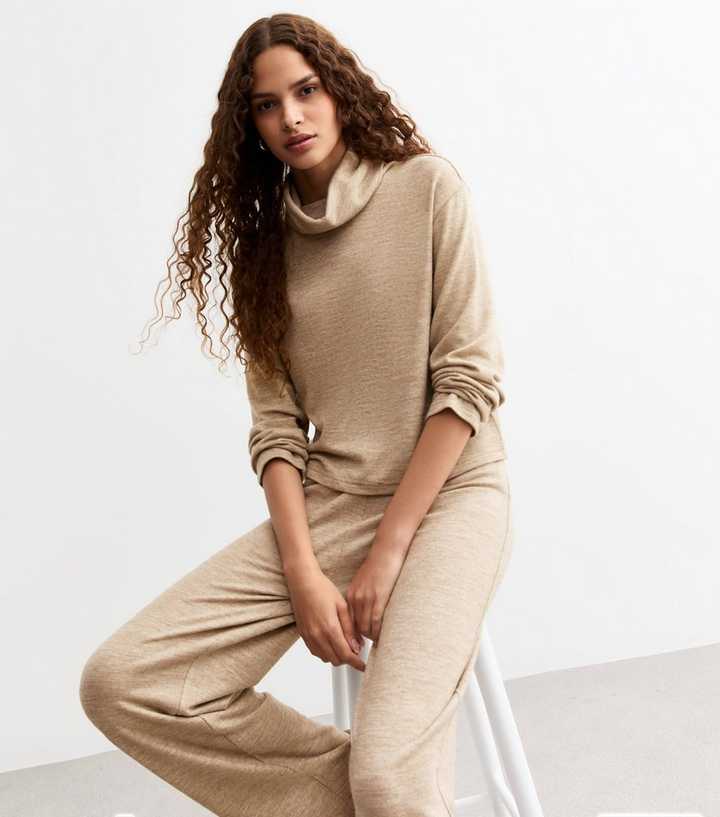 Mink Soft Touch Roll Neck Long Sleeve Top | New Look