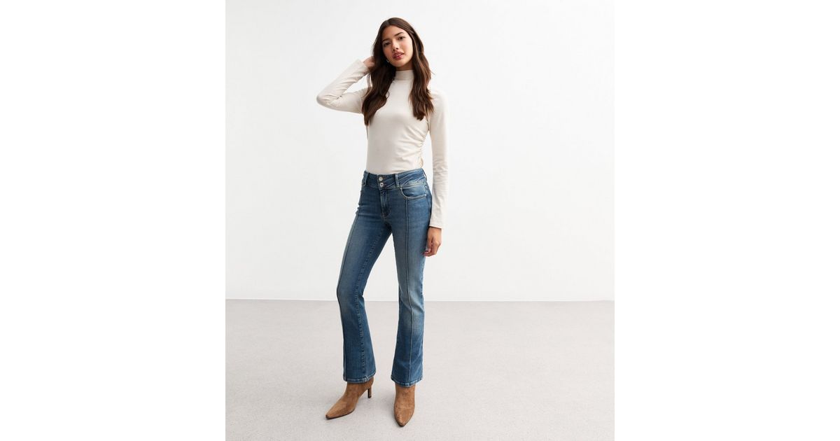 Light Blue Raised Seam Bootcut Jeans | New Look