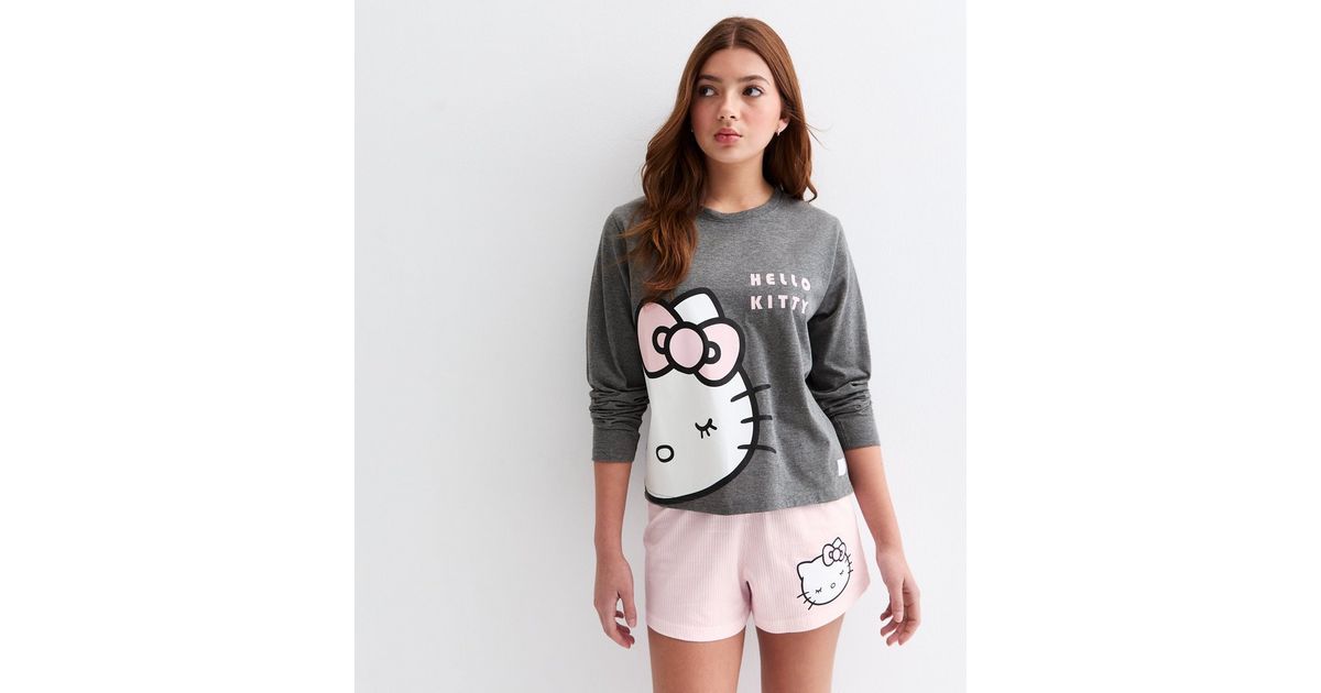 Girls Dark Grey Hello Kitty Pyjama Set | New Look