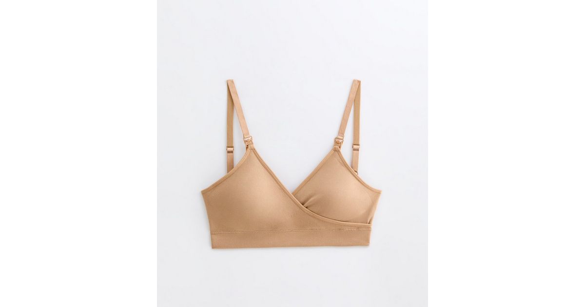 Maternity Tan Triangle Clip Nursing Bra | New Look