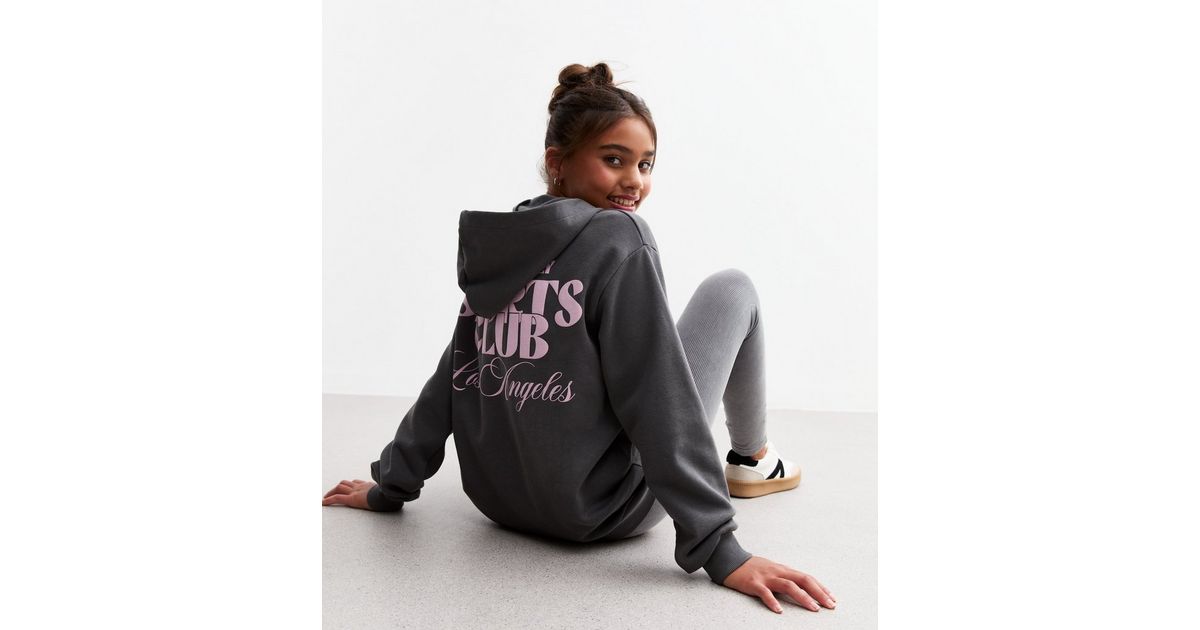 Girls Grey Sports Club Hoodie | New Look