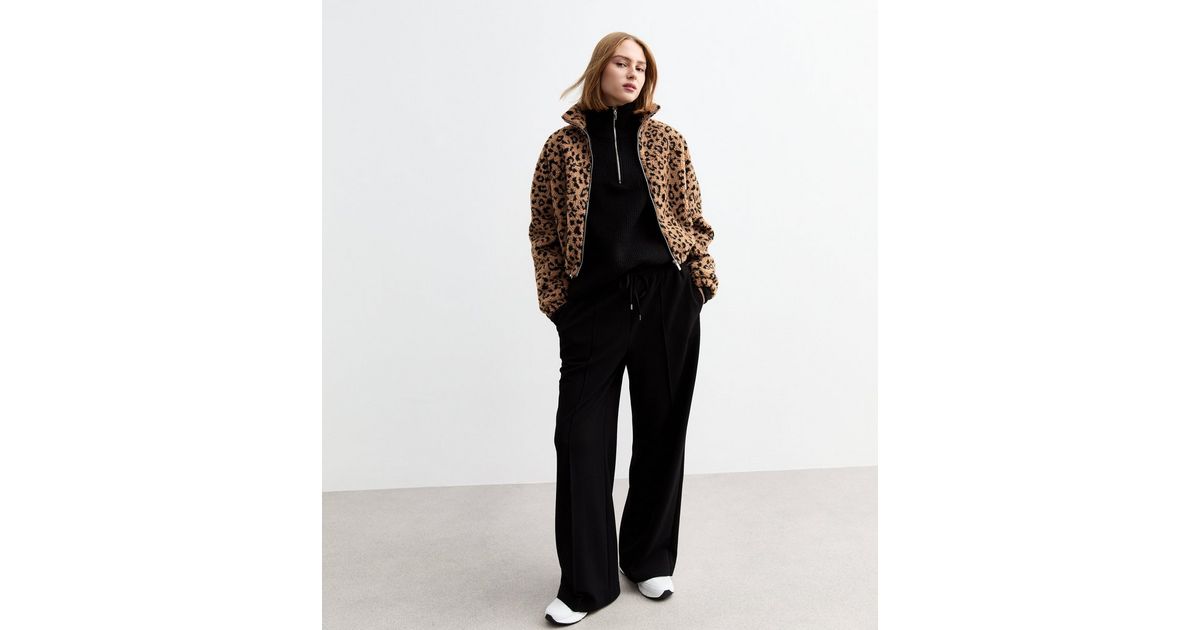 Brown Leopard Print Borg Jacket | New Look