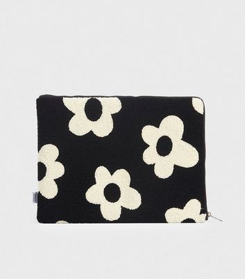 Skinnydip Black Daisy Teddy Laptop Case | New Look