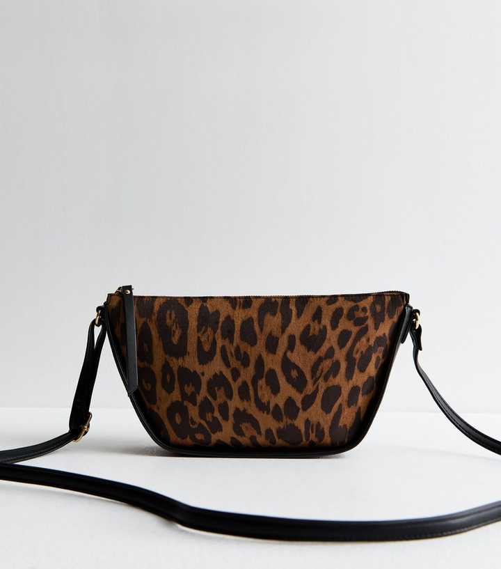 Brown Leopard Print Pouchette Crossbody Bag | New Look
