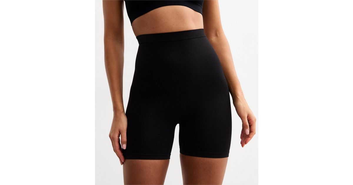 Black Seamless Shaping Shorts | New Look