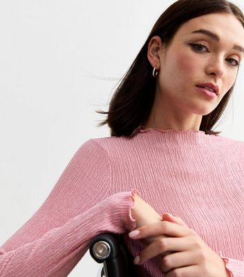 Pink Textured Long Sleeved Top | New Look