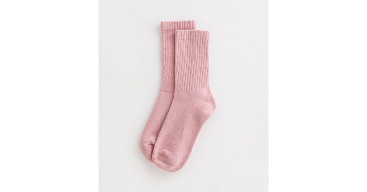 Pink Ribbed Cotton Blend Socks | New Look