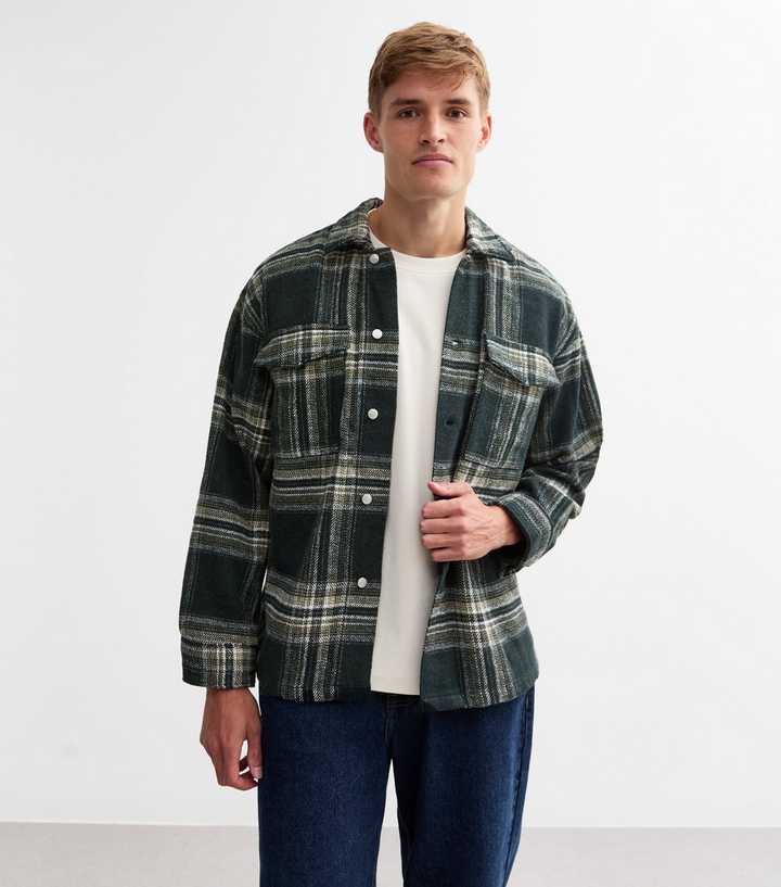 Jack & Jones Dark Grey Check Overshirt | New Look