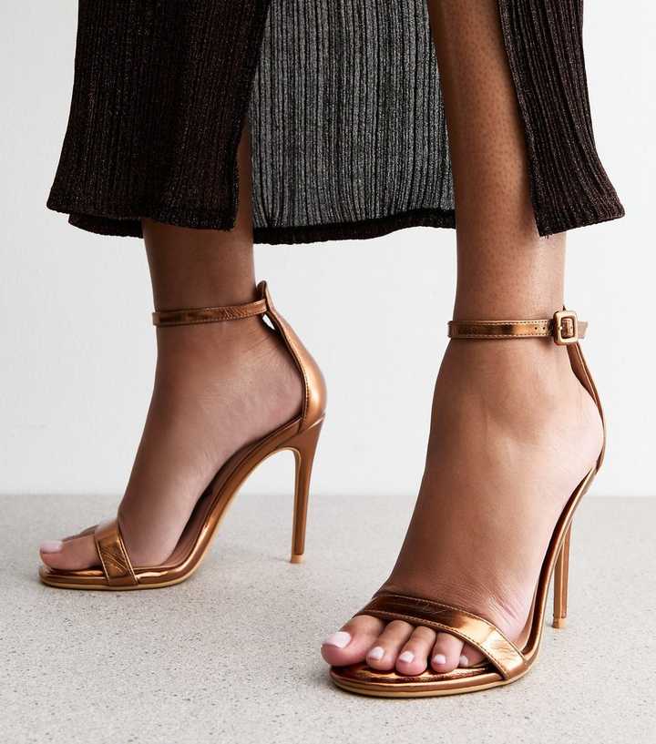 Bronze Back Counter Stiletto Heel Sandals | New Look