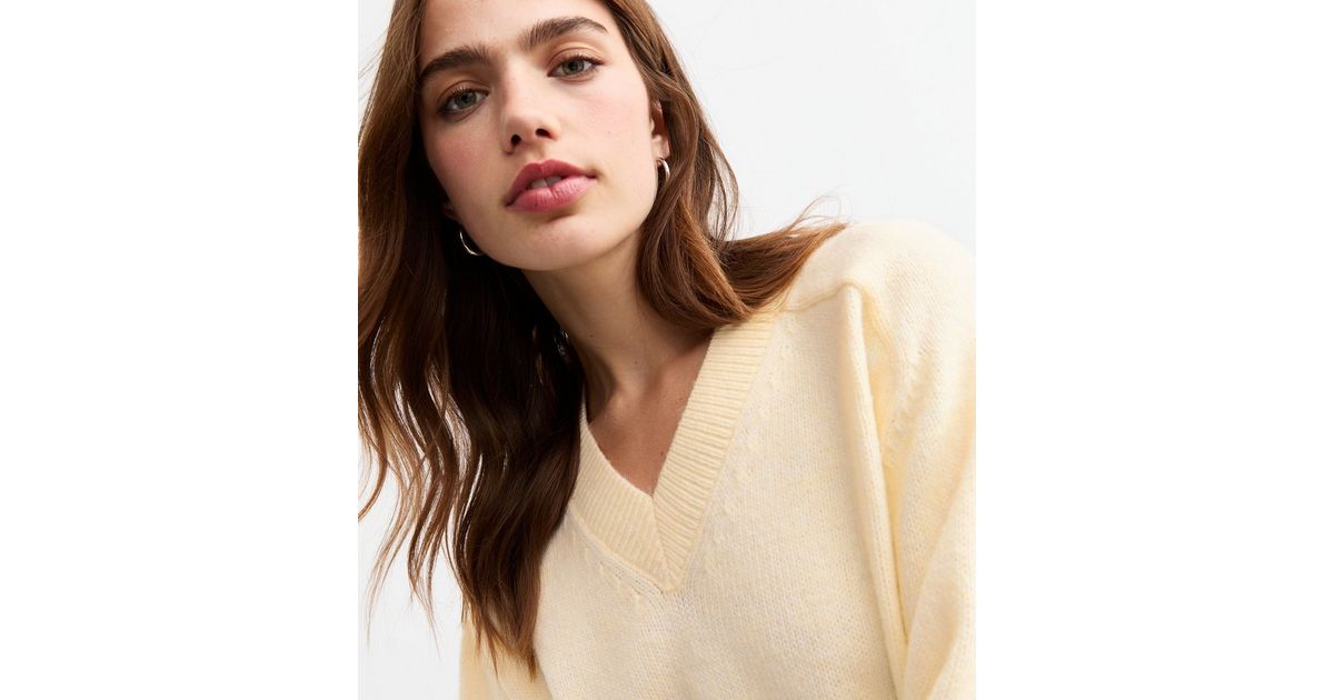 Yellow V-Neck Jumper | New Look