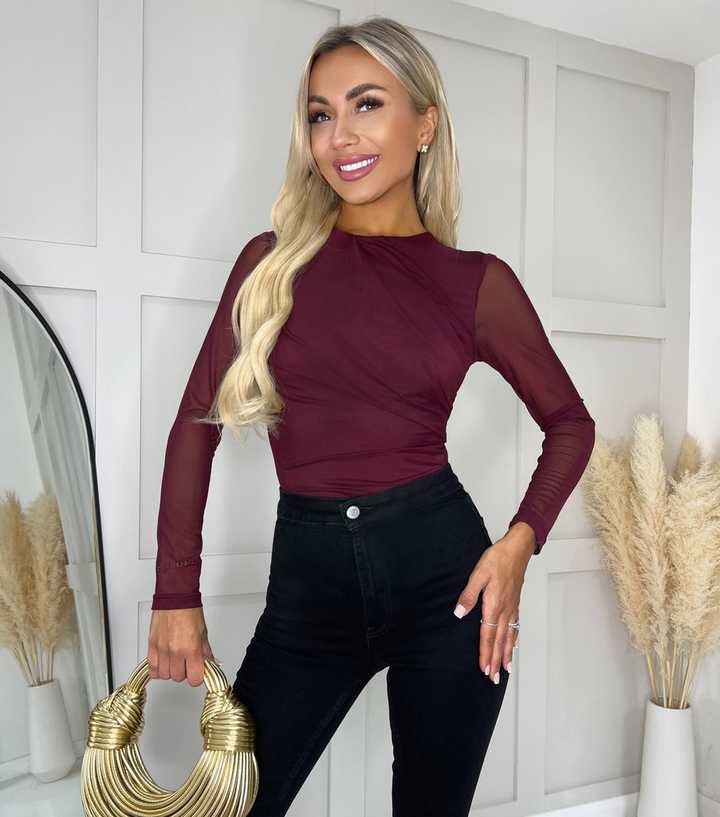 AX Paris Plum Mesh Bodysuit | New Look