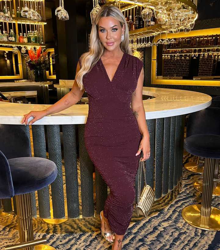 AX Paris Plum Short Sleeve Midi Dress | New Look