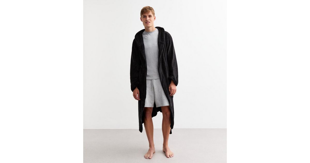Black Relaxed Dressing Gown | New Look
