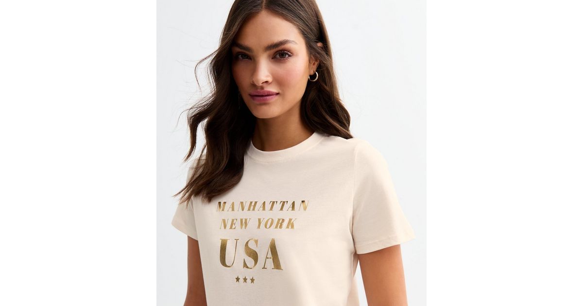 Off White Manhattan New York USA T-Shirt | New Look