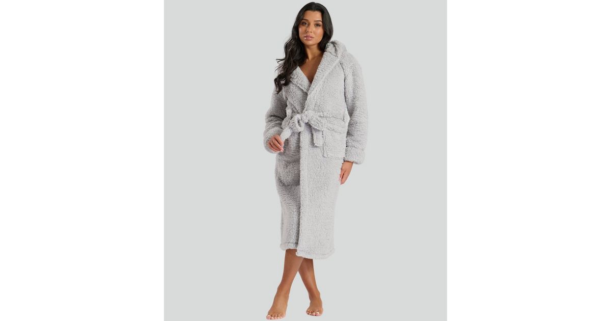 Loungeable Silver Borg Hooded Robe | New Look