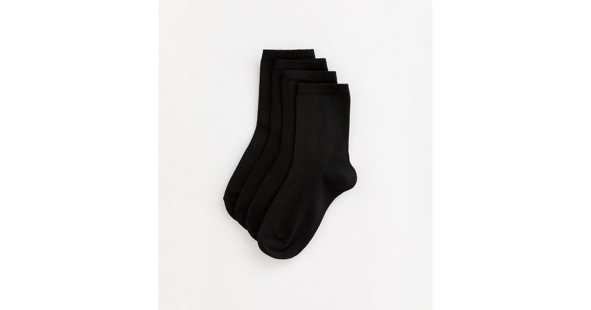 Pack Of 4 Black Ankle Socks New Look 6501