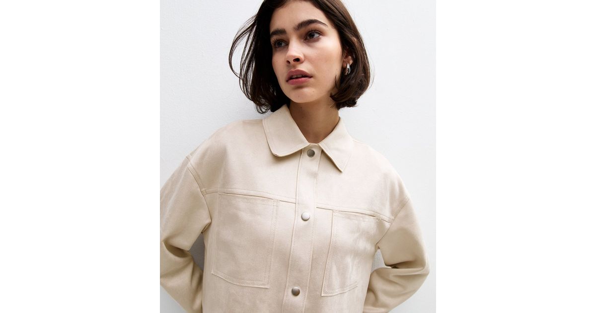 Stone Faux Suede Unlined Jacket | New Look