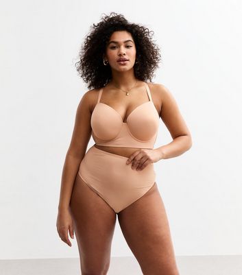 Curves Tan Smooth Multiway Padded Bra New Look