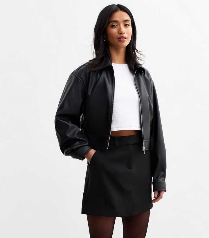 Petite Black High Waisted A-Line Mini Skirt | New Look