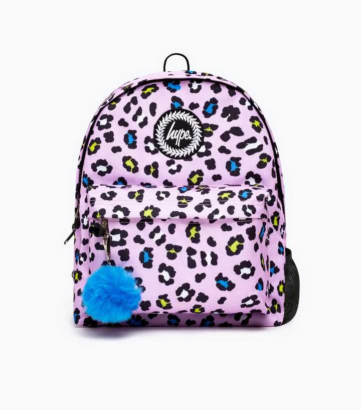 Hype Lilac Leopard Print Backpack | New Look