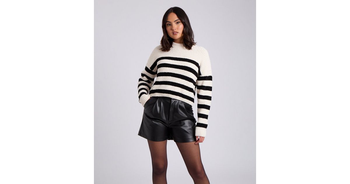 Urban Bliss Cream Striped Ribbed Knit Jumper | New Look