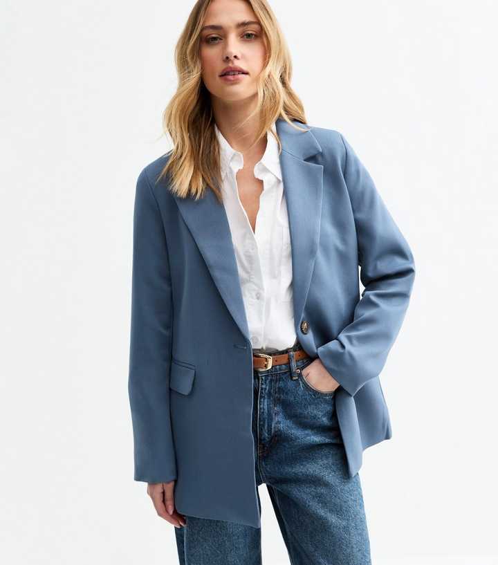 Light Blue Single Breasted Blazer | New Look