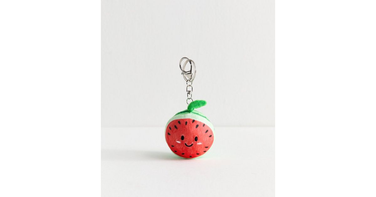 Red Watermelon Fabric Key Ring | New Look