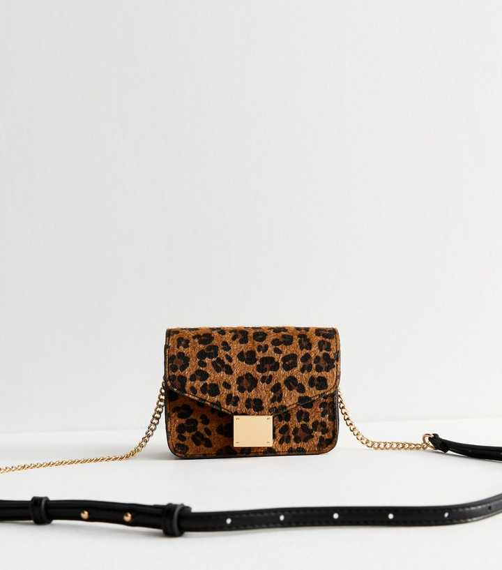 Brown Leopard Print Faux Fur Crossbody Bag | New Look