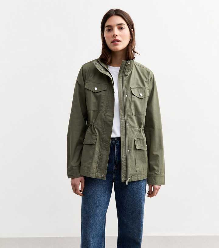 Khaki Four Pocket Twill Shacket | New Look