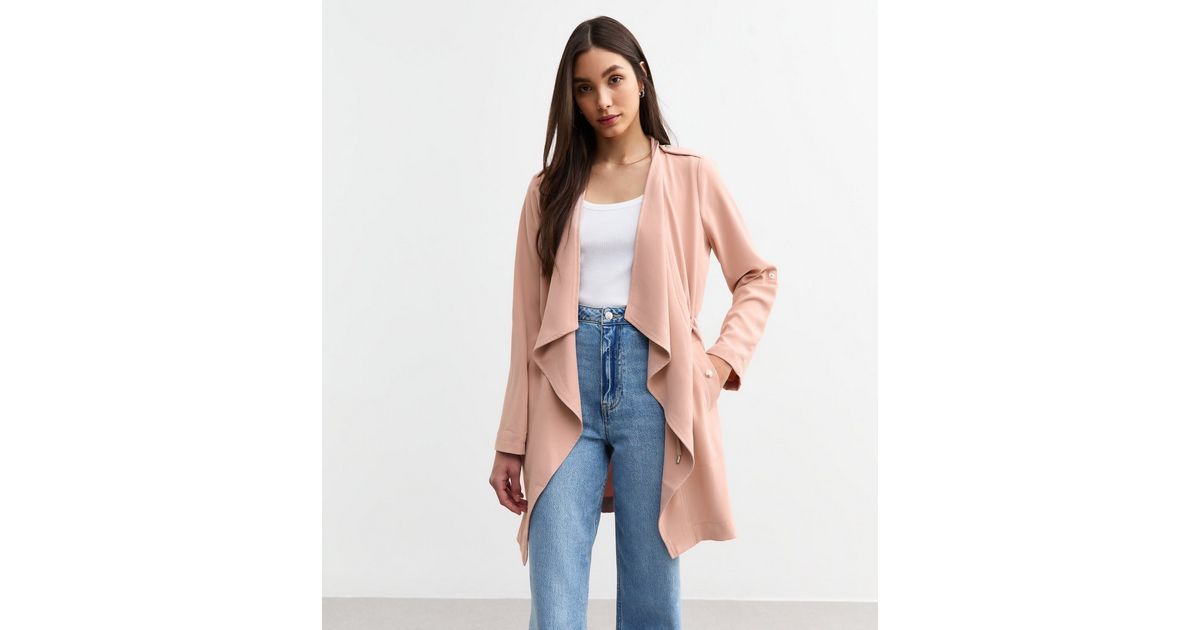 Pink Waterfall Hem Duster Jacket | New Look