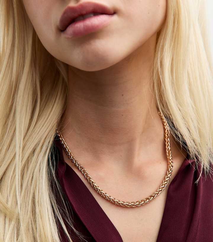 Gold Tone Rope Chain Necklace | New Look