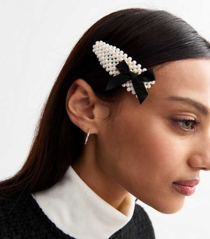 Cream Faux Pearl Embellished Hair Slide | New Look