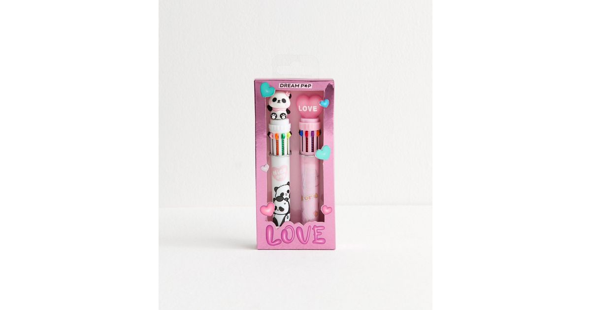 2 Pack Multicolour Pen Set | New Look