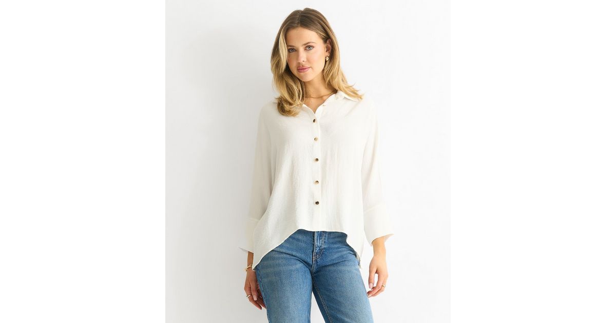 Gini London White Oversized Blouse | New Look