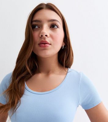 Girls Blue Scoop Neck Baby Tee | New Look