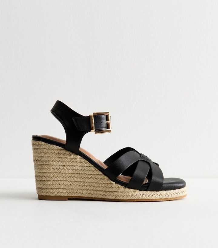 3 Inch Black Wedge Sandals Women's High (3"–3¾") Wedge Sandals