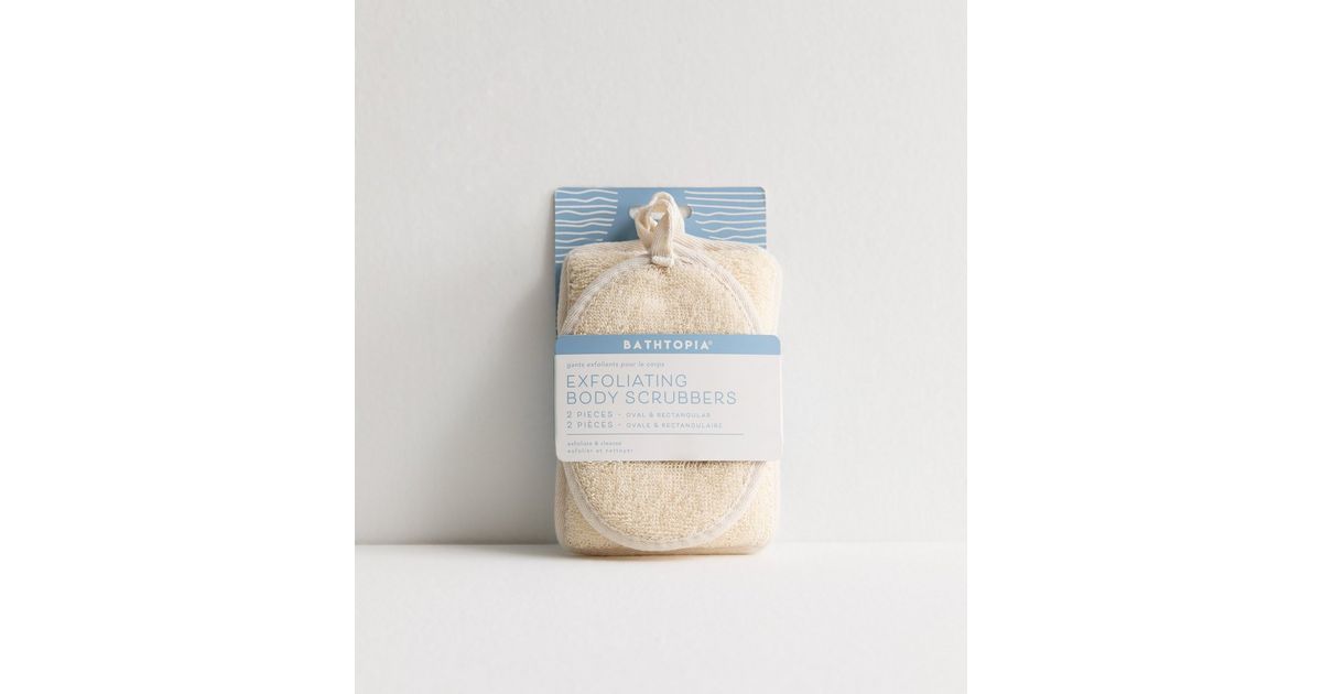 Pack of 2 Off White Body Scrubbers | New Look