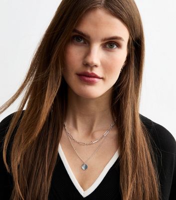 Silver disc pendant store
