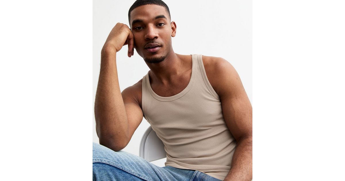 Stone Muscle Fit Vest | New Look