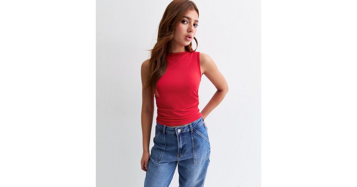 Girls Red Slash Neck Vest | New Look