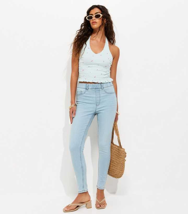 Light Blue Lift & Shape Emilee Jeggings | New Look