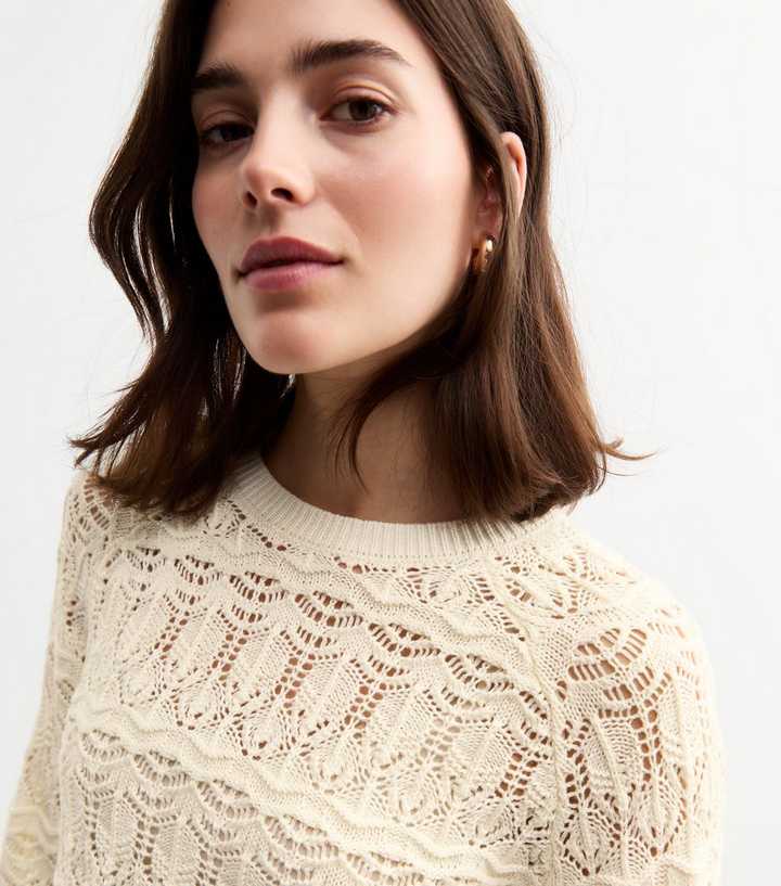 Cream Open Knit Jumper | New Look