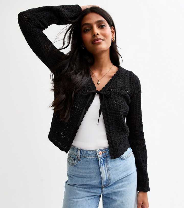 Tie Front Open Cardigan