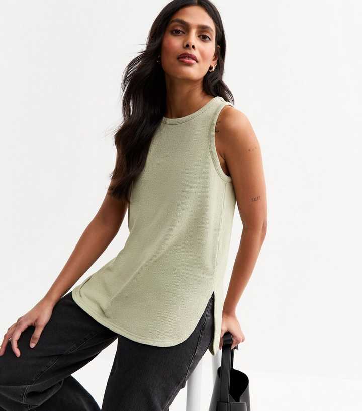 Light Green Soft Touch Round Neck Vest | New Look