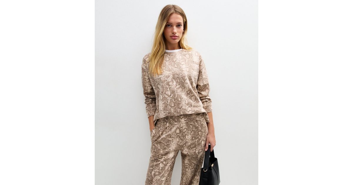 Off White Snake Print Side Split Sweatshirt | New Look