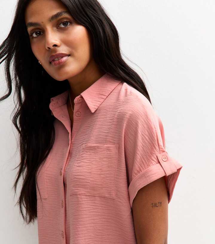 Pink Short Sleeve Chest Pocket Shirt | New Look