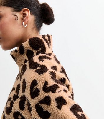 Brown Leopard Print Borg Jacket | New Look