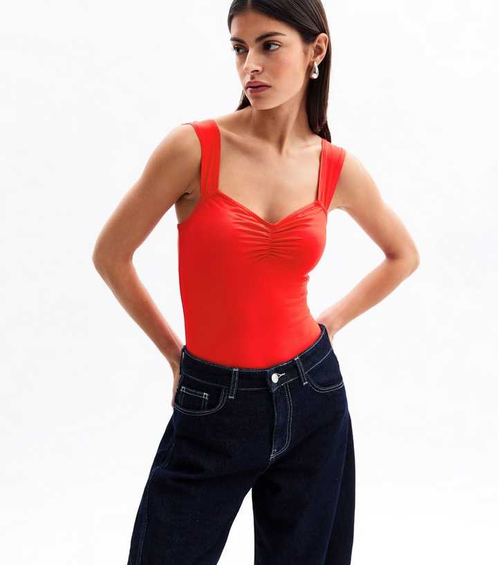 Red V-Neck Bodysuit | New Look