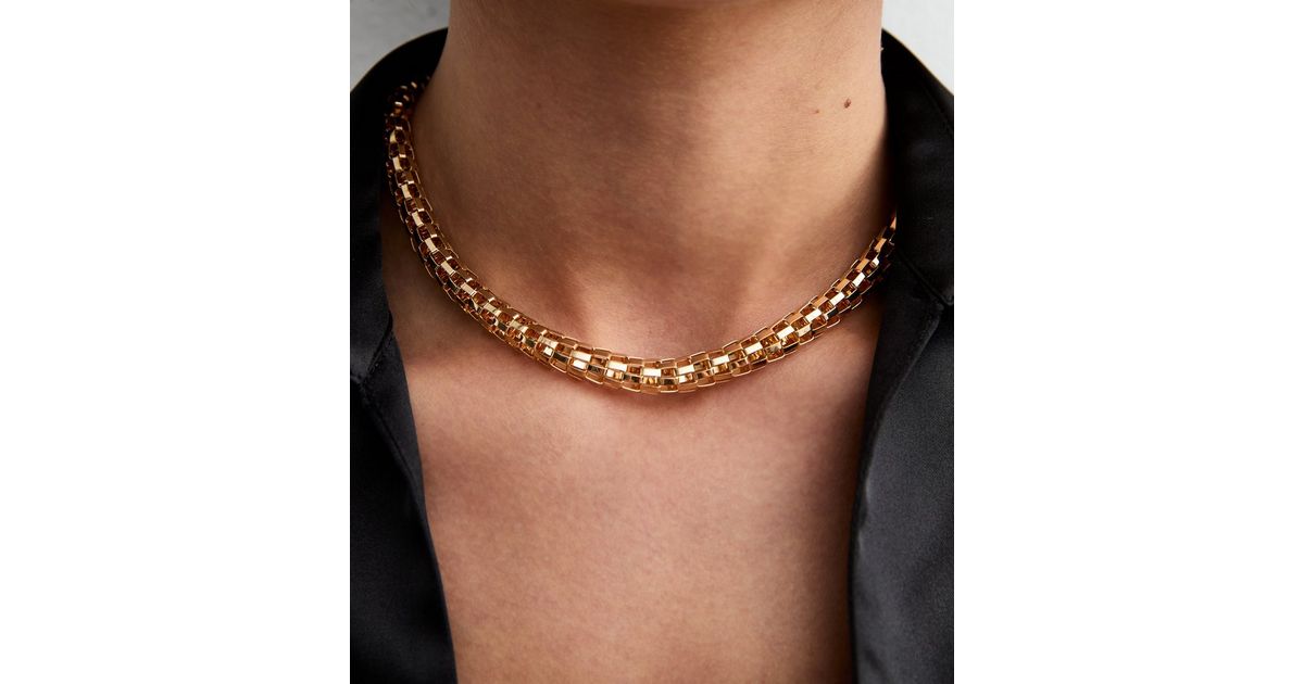 Gold Tone Box Chain Necklace | New Look